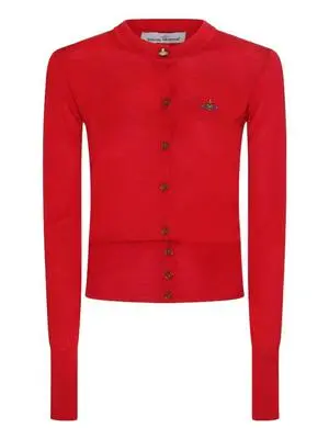 VIVIENNE WESTWOOD Logo Embroidered Cardigan - Red