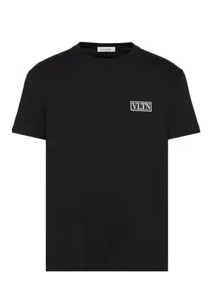 Valentino Garavani Cotton T-shirt With Vltn Tag - Black