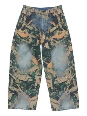 Acne Studios Super Baggy Jeans With Seasonal Print - Black