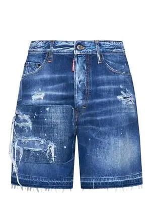 Dsquared2 Distressed Denim Shorts - Blue