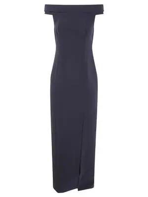 Ralph Lauren Off-shoulder Fitted Bodice Maxi Dress - Black