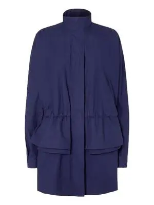 Fendi High-neck Drawstring Waist Poplin Parka - Blue