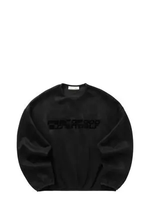 Fear Of God Long Sleeve Crewneck Sweatshirt With Ribbed Details - Black