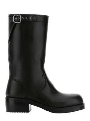 Dries Van Noten Buckled Biker Boots - Black