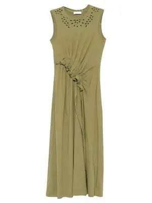 Ulla Johnson Jeune Sleeveless Dress With Slit - Green