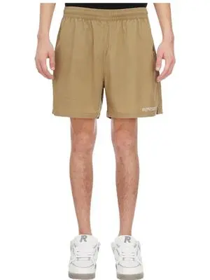 REPRESENT Elastic Waist Logo Detail Shorts - Brown