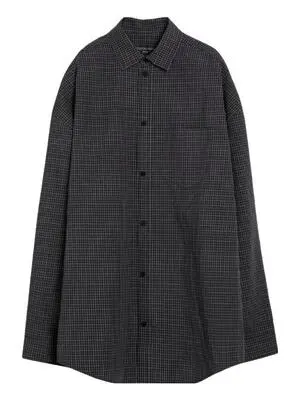 Balenciaga Checked Oversized Shirt - Black