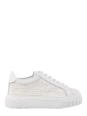 Casadei Off Road Woven Lace-up Sneakers - White