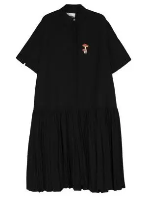 JIL SANDER Mushroom Embroidered Crepe Midi Dress - No