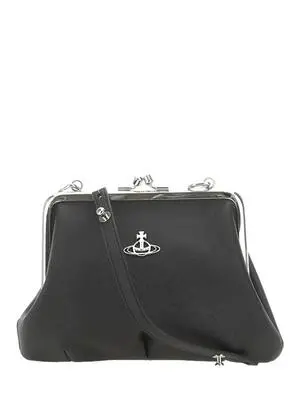 VIVIENNE WESTWOOD Orb Plaque Chain-linked Clutch Bag - Black