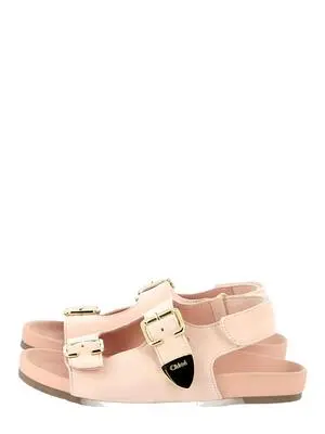 Chloé Open-toe Buckled Flat Sandals - Nude