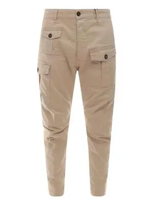 Dsquared2 Logo Plaque Cargo Pants - Nude