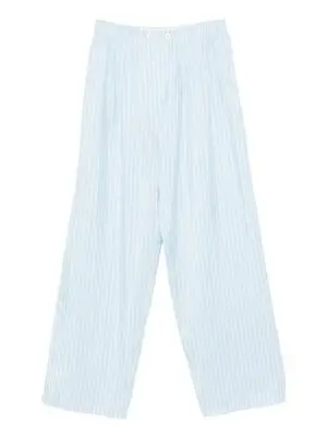 Prada Striped Silk Trousers - Blue