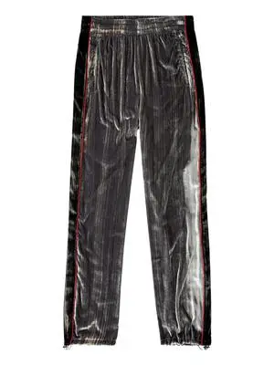 DIESEL® Velvet Track Pants With Drawstring Cuffs - Dark Gray