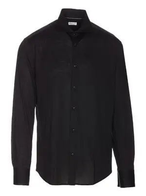 Brunello Cucinelli Button-up Long-sleeved Shirt - Black