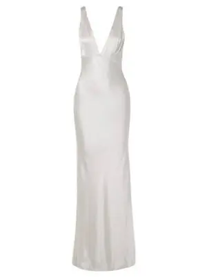 NILI LOTAN Bionca Silk Satin Gown - White