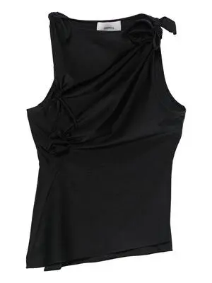 Coperni Coperni Sleeveless Asymmetrical Top With Bow Detail Black