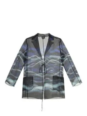 Giorgio Armani Single-breasted All-over Printed Jacket - Gray