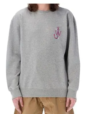 J.W.ANDERSON Jw Anderson Logo Printed Crewneck Sweatshirt - Gray