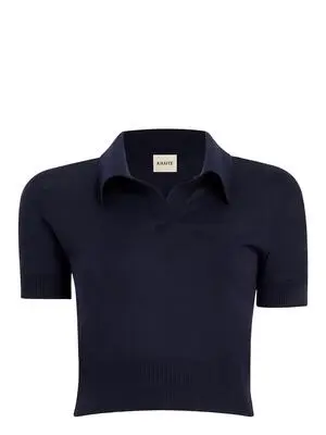 Khaite Morgane Ribbed Knit Top - Midnight