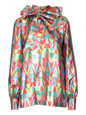 Valentino Garavani Printed Bow Neck Blouse - Multi-color