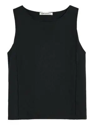 Our Legacy Fair Isle Sleeveless Cut-out Top - Black