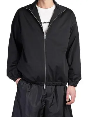 JIL SANDER Zip-up Long Sleeve Sweatshirt - Black