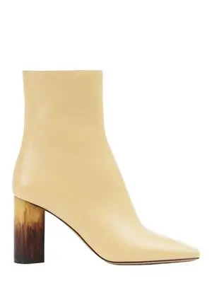 Chloé Georgia Square Toe Heeled Ankle Boots - Sandy Brown
