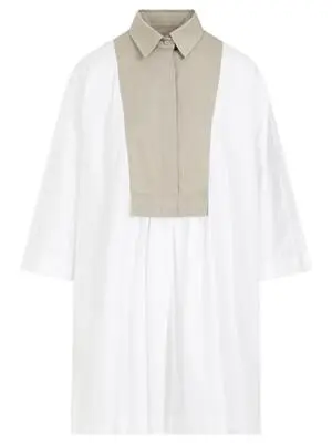 Max Mara Collared Long Sleeve Shirt Dress - White