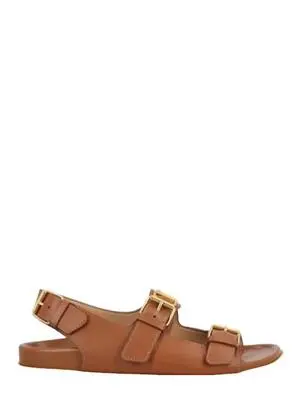 Valentino Garavani Double Buckle-strap Open-toe Sandals - Brown