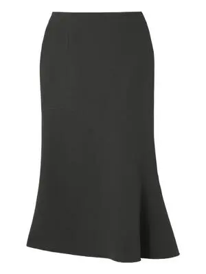 Tibi Asymmetric Wool-blend Crepe Midi Skirt - Black