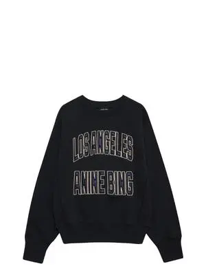 ANINE BING Harry Shrunken Logo Sweatshirt - Black