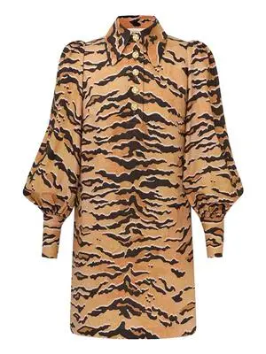 Zimmermann Matchmaker Tiger-print Mini Dress - Nude