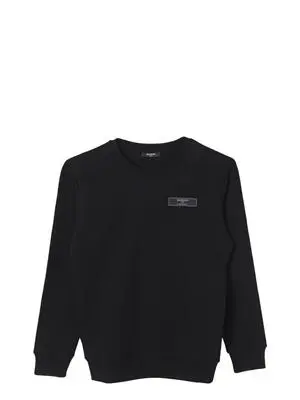 Balmain Logo Tag Crewneck Sweatshirt - Black