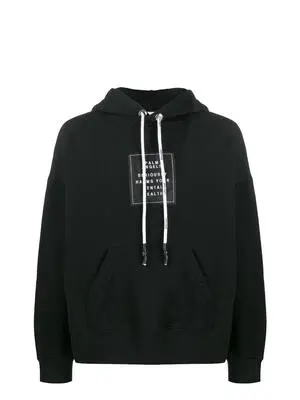 Palm Angels Hooded Sweater With Graphic Print - Black