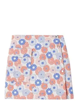 Kenzo Embroidered Floral A-line Skirt - Pink