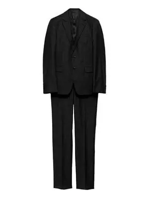 Prada Single-breasted Wool And Cashmere Suit Anthracite Gray