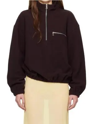 RIER Name Tourbe Wool Half-zip Sweatshirt - Tan