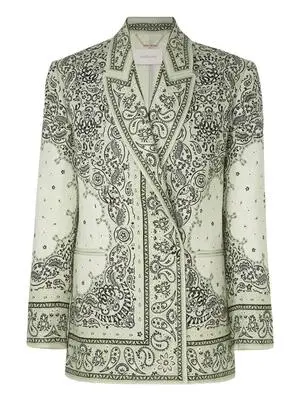 ZIMMERMANN Zimmermann Long-Sleeved Double-Breasted Printed Jacket