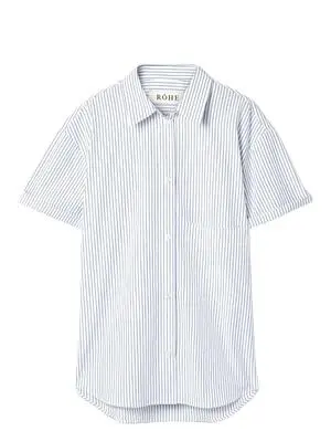 RÓHE Short Sleeve Shirt With Lapel Collar - White