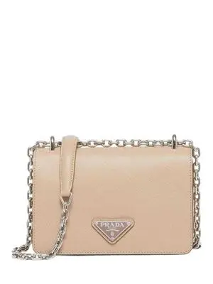 Prada Chain-link Trim Shoulder Bag - Bean Paste Color
