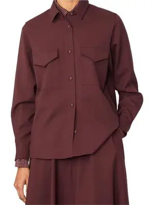 Officine Générale Button-down Long-sleeved Shirt With Flap Pockets - Red