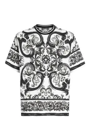 DOLCE & GABBANA Dolce  Gabbana Majolica-Printed Short-Sleeved T-Shirt