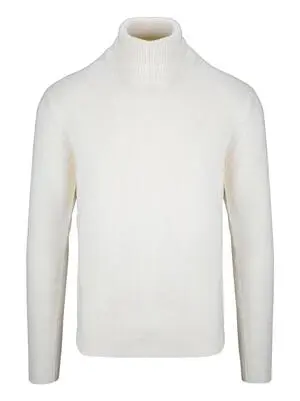 ROBERTO COLLINA High-neck Knitted Pullover - White