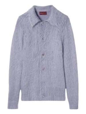 Gucci Gucci Brushed Button-Up Cardigan Light Purple