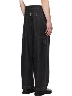 Studio Nicholson Pleated Detail Jeans - Black