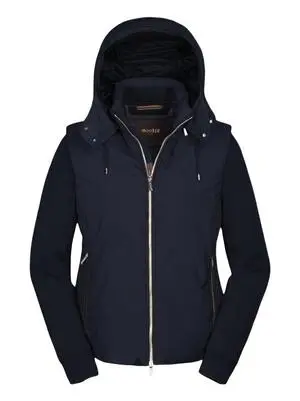 MOORER Detachable Sleeve Hooded Jacket - Black