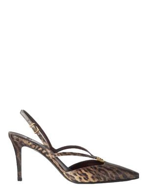 Fendi Fendi High Heel Printed Karung Slingbacks Multicolour