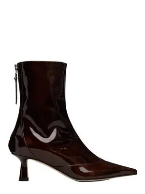 AeydĒ Sila Patent Leather Ankle Boots - Mocha