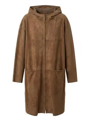 Max Mara Hooded Long-sleeved Coat - Brown
